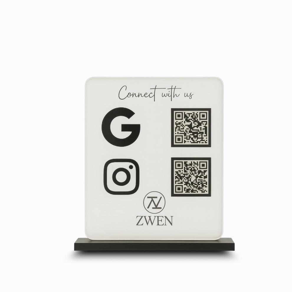 2 QR Premium Standee Black Cutout – unique Gadgets