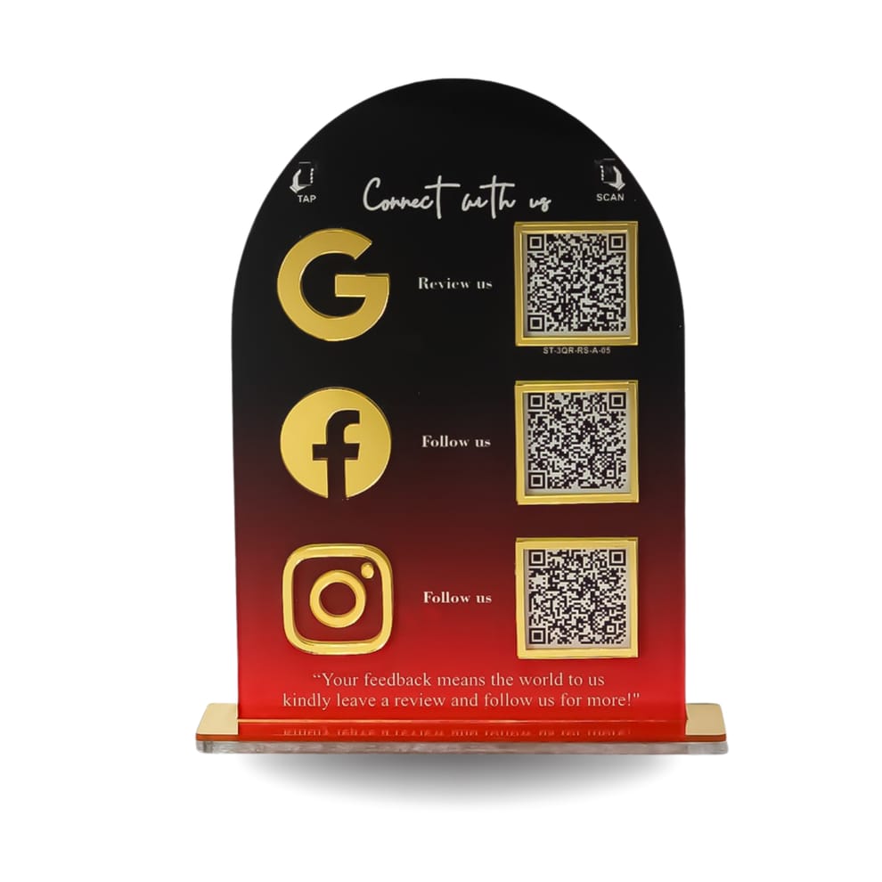 3 QR Round Shape Vertical Standee – unique Gadgets