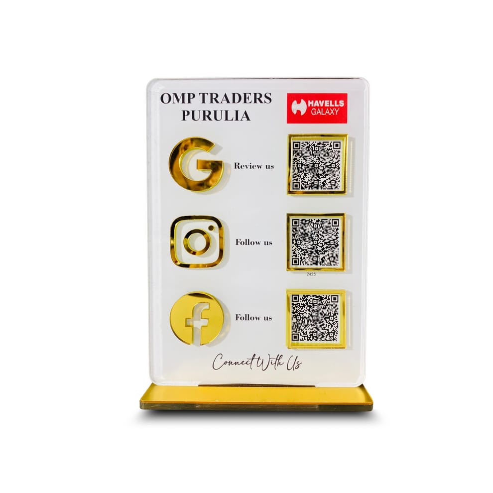 3 QR Vertical Digital Standee – unique Gadgets